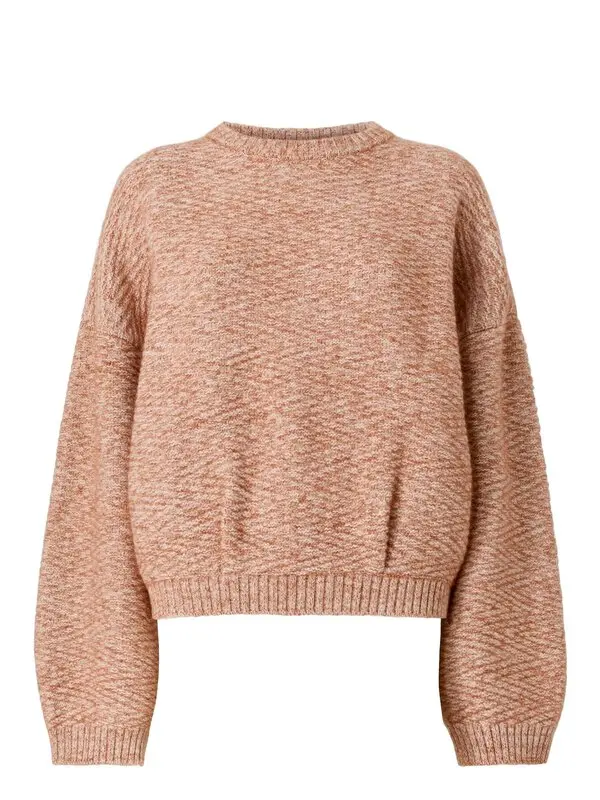 Missoni Crewneck Sweater With Zig Zag Texture - Beige