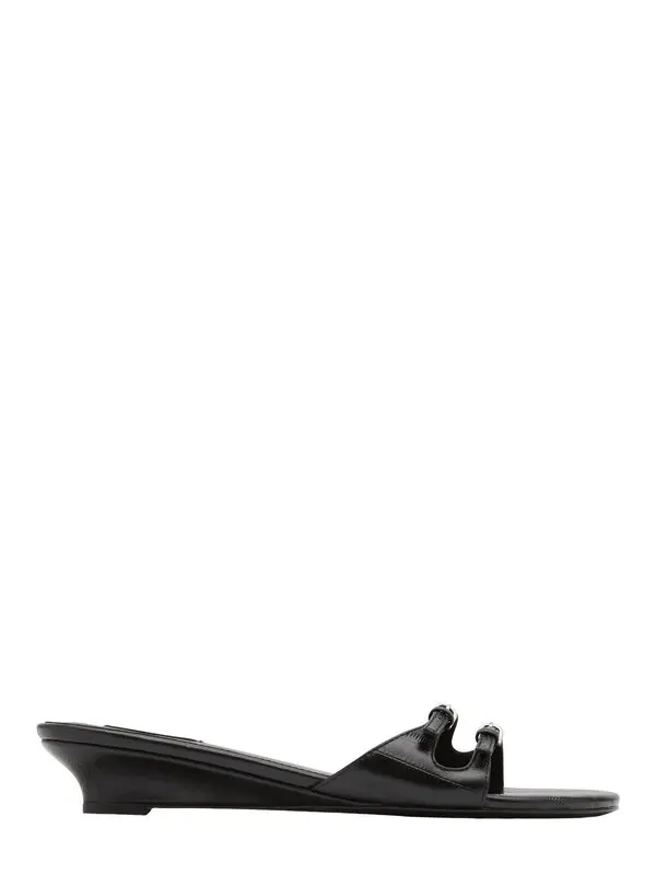 ST. AGNI Duet Belt Detail Wedge - Black