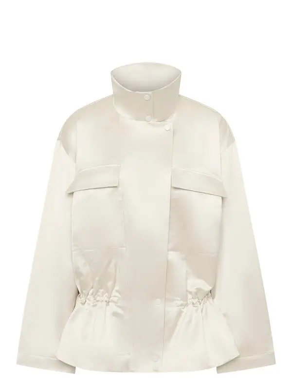 ST. AGNI Structured Cotton-blend Satin Utility Parka - Ivory