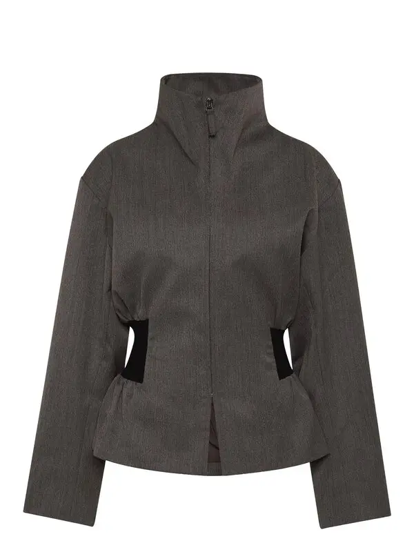 ST. AGNI Contour Wool-blend Flight Jacket - Grey