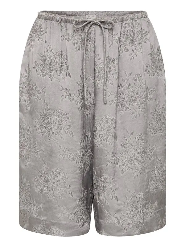 ST. AGNI Nouveau Jacquard Silk-blend Shorts - Grey