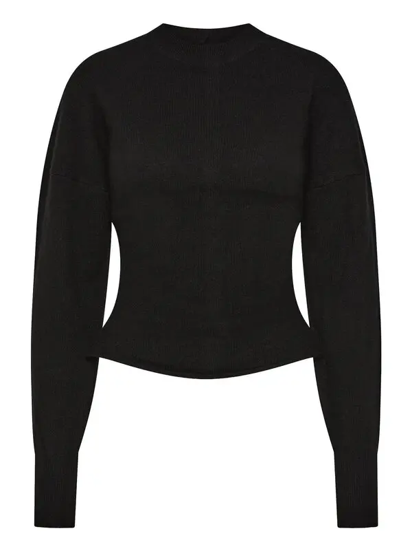 ST. AGNI Cinched Cashmere Jumper - Black