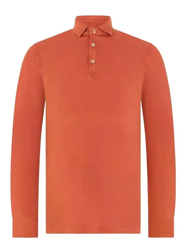 Fedeli Long-sleeve Polo Shirt - Orange