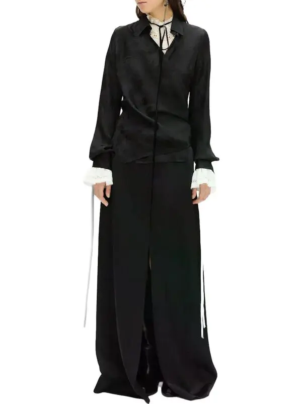 ANN DEMEULEMEESTER Alba Paisley-jacquard Wrap Shirt - Black