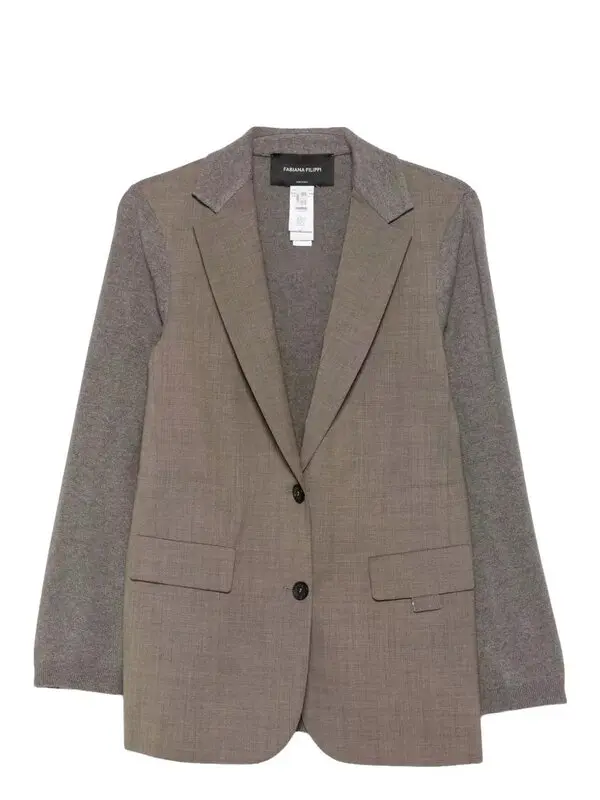 Fabiana Filippi Panelled Notch-lapel Blazer - Brown