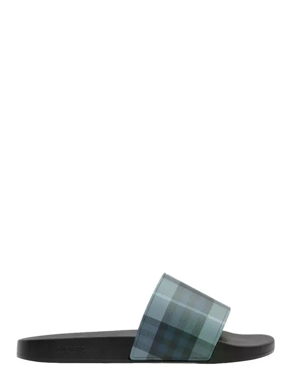 Burberry Check Slides - Blue