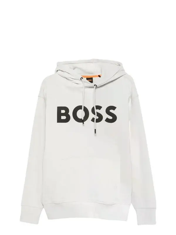 BOSS Logo-print Drawstring Hoodie - Neutrals