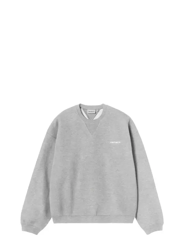 Carhartt Work In Progress Ebbert Logo-embroidered Ribbed-trim Sweatshirt - Grey