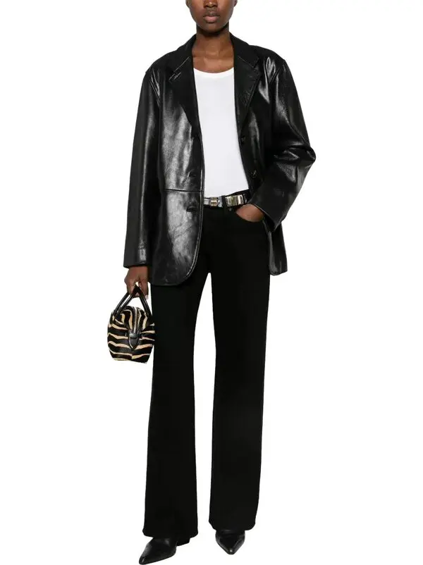 FRAME X Amelia Gray The Gray Wide-leg Jeans - Black