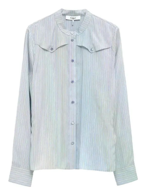 Chloé Vertical-stripe Shirt - Blue