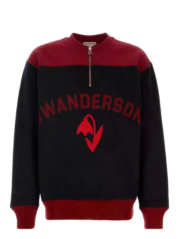 JW Anderson Colour-block Half-zip Sweater - Blue