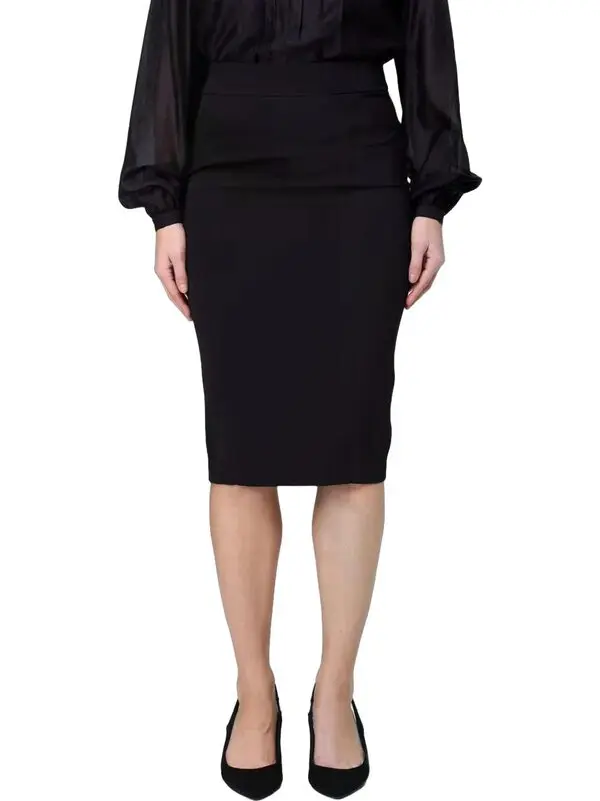 HANITA Rear-zip Pencil Skirt - Black