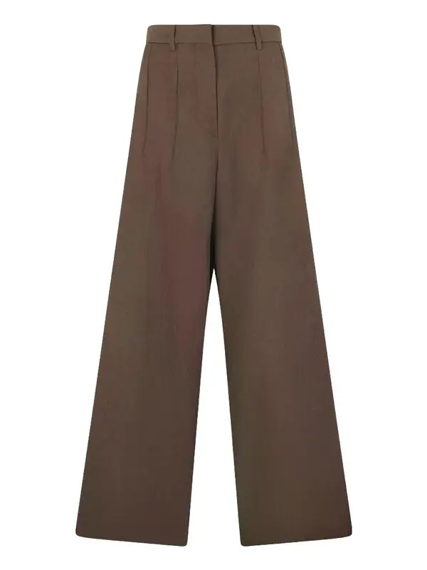 NINE:INTHE:MORNING Zin Pleated Wide-leg Trousers - Brown