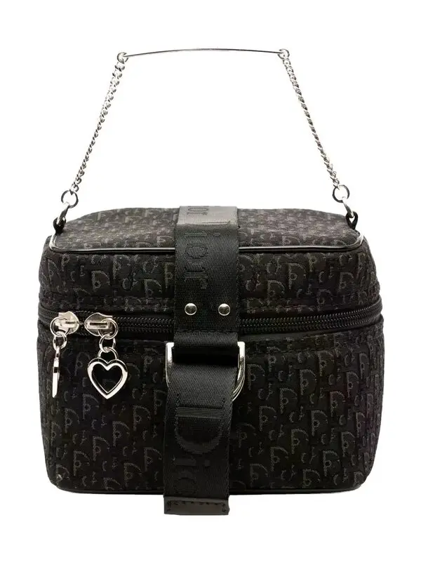 Dior 2004 Mini Diorissimo Trotter Canvas Vanity Bag - Black