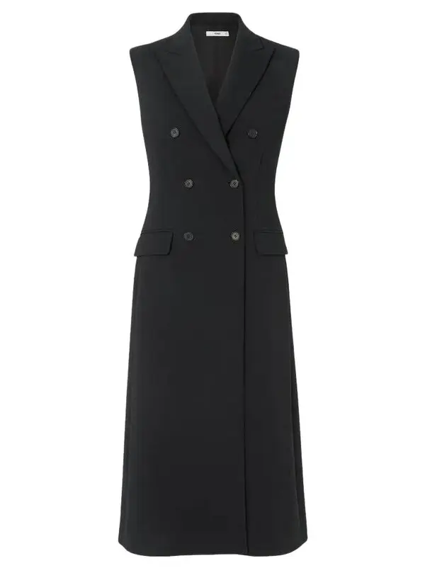 Fendi Double-breasted Sleeveless Midi Dress - Black