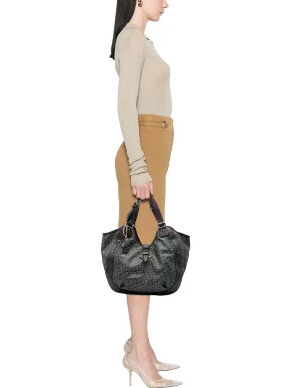 Celine 2009 Horse Carriage Coated Canvas Tote Bag - Grey
