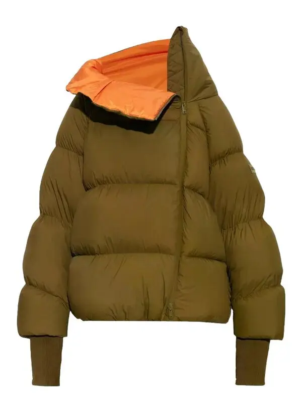 GANNI Quilted Asymmetric-zip Jacket - Green