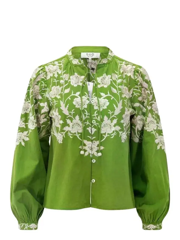 Sea Alina Embroidered Shirt - Green