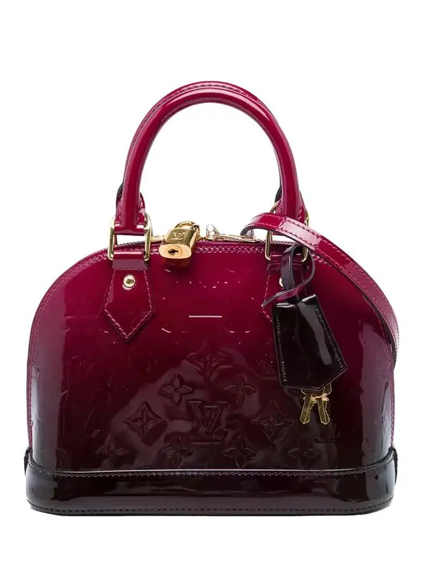 LOUIS VUITTON 2017 Monogram Vernis Ombre Alma Bb Satchel - Red