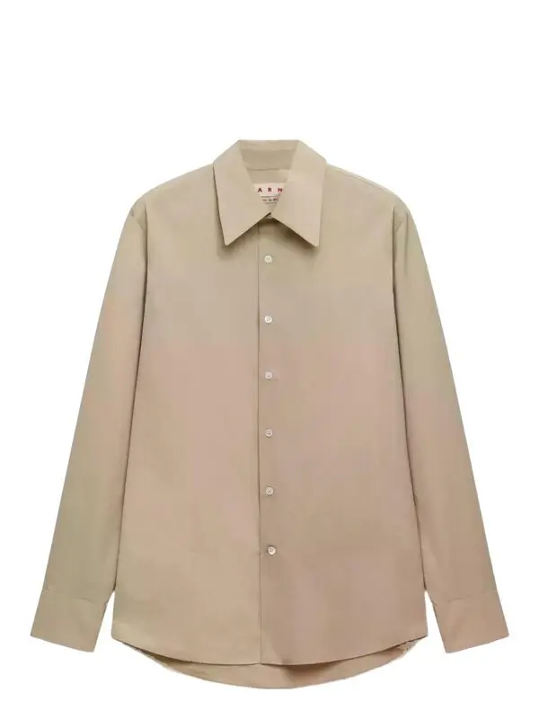 Marni Beige Poplin Shirt With Tailored Cut - Neutrals