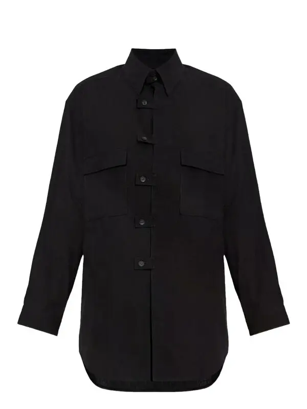 Yohji Yamamoto Button-tab Pocketed Shirt - Black