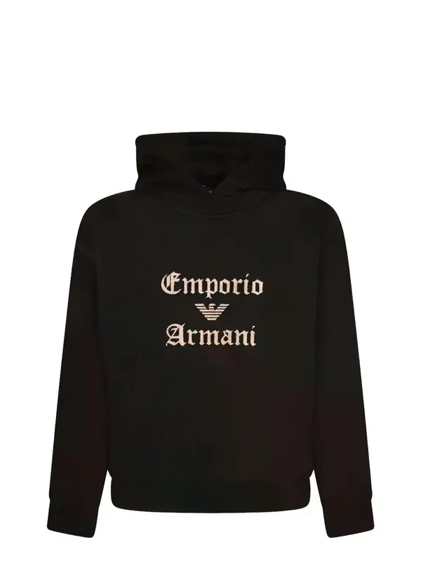 Emporio Armani Logo-print Hoodie - Black