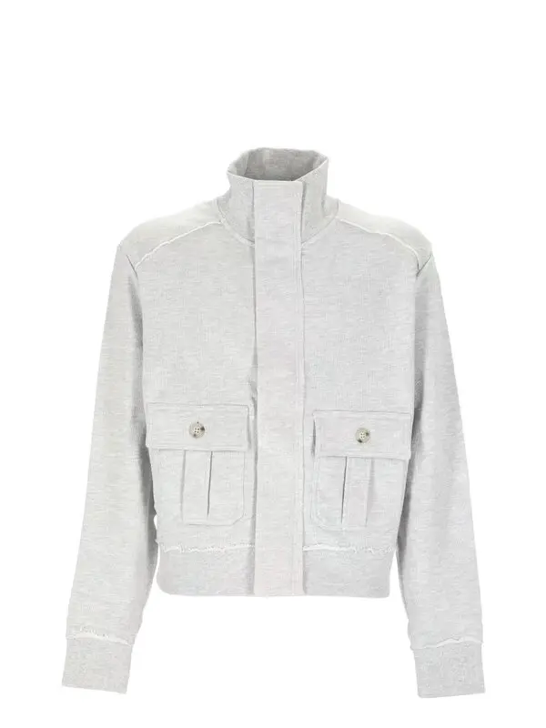 ENTIRE STUDIOS Supply Button-pocket Zip-up Sweatshirt - Grey