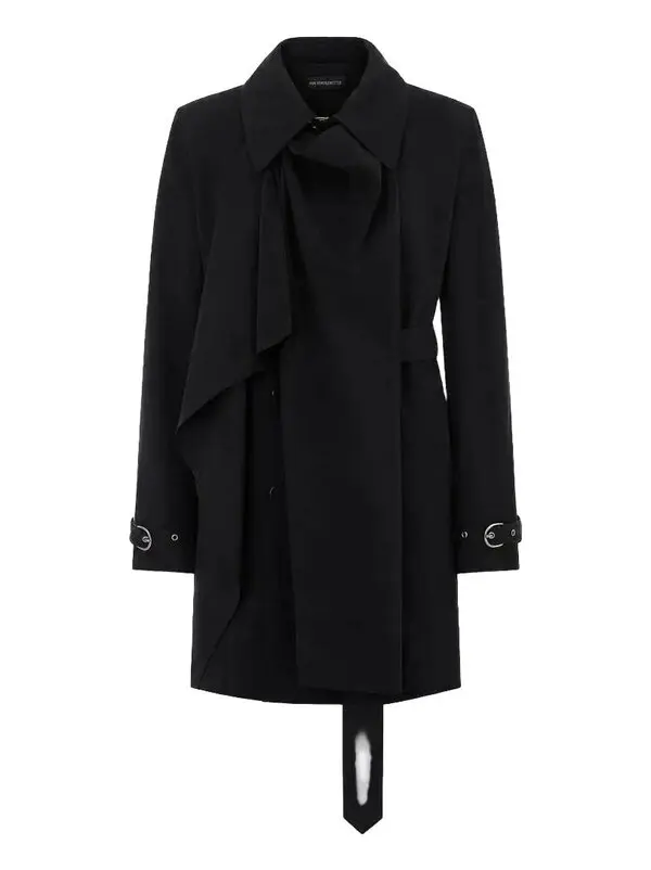 ANN DEMEULEMEESTER Reppa Draped Cotton Trench Coat - Black