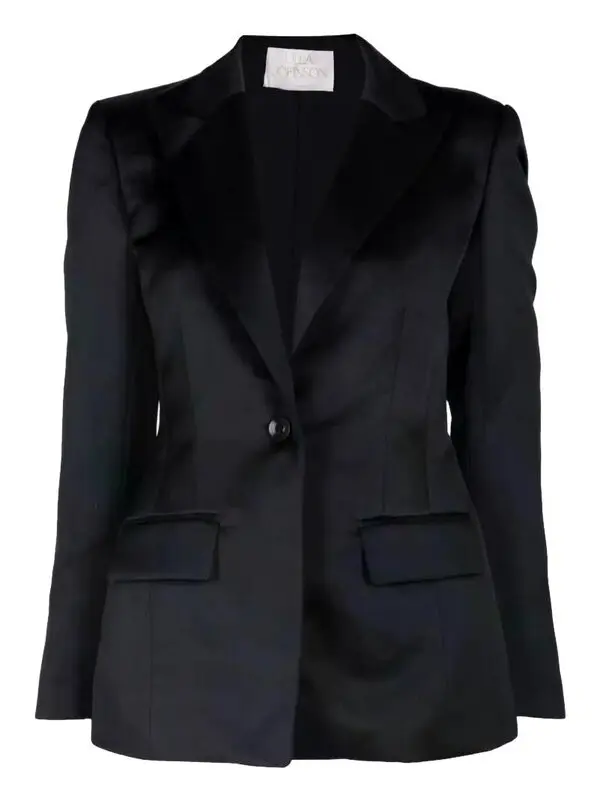Ulla Johnson Soline Satin Blazer - Black