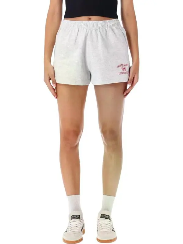 Sporty & Rich Logo-print Elasticated Shorts - Grey