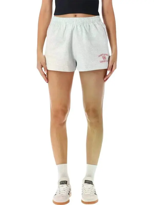 Sporty & Rich Logo-print Elasticated Shorts - Grey