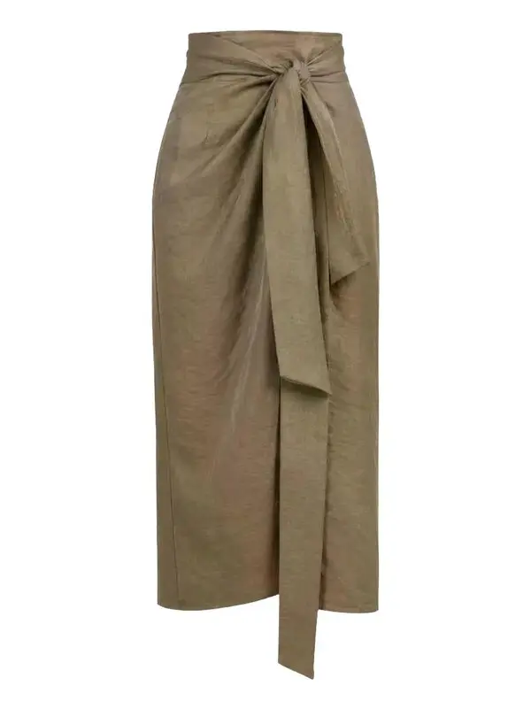 OTRO AMOR Tie-fastening Wrap Skirt - Neutrals