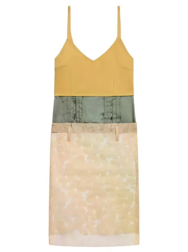 Marni Yellow Organza Flower Dress With Satin Waist - Neutrals