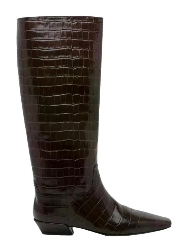 Jeffrey Campbell Passo Croc-effect Knee-high Boots - Brown