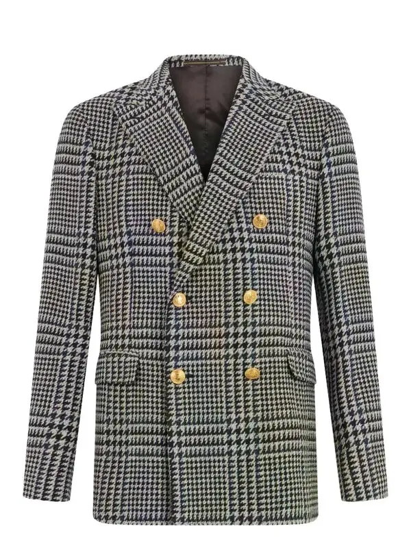 SLOWEAR Prince Of Wales Check Double-breasted Blazer - Blue