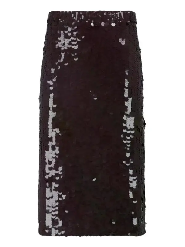 P.a.r.o.s.h Sequin-embellished Pencil Midi Skirt - Brown