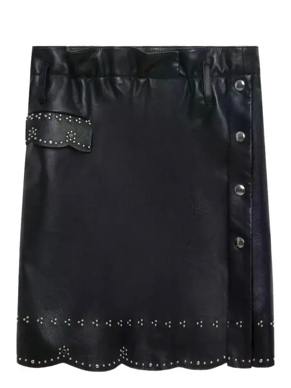 Marni Leather Skirt With Micro-studs - Black