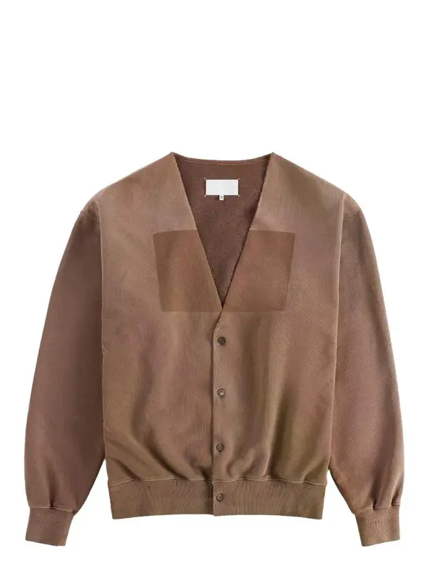 MAISON MARGIELA V-neck Fleece Cardigan - Brown