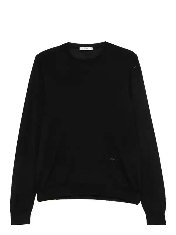 Fendi Logo-embroidered Sweater - Black