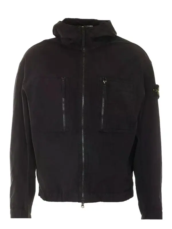 Stone Island Ripstop Hooded Jacket - Black