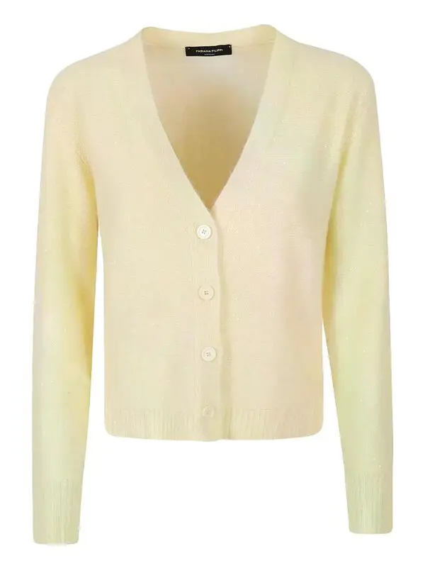 Fabiana Filippi Sequin-embellished V-neck Cardigan - Yellow