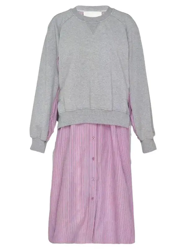 3.1 Phillip Lim Striped Layered-design Dress - Grey