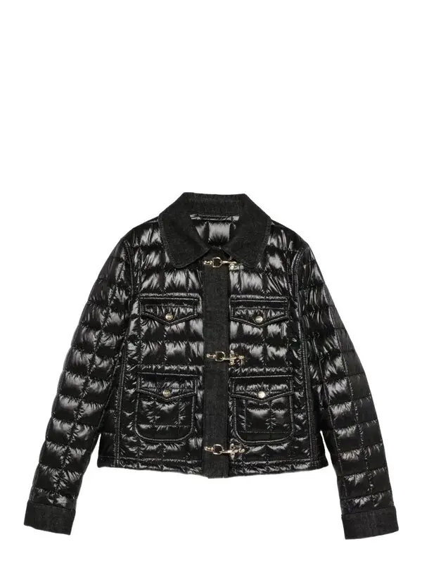 FAY Quilted Toggle-fastening Jacket - Black