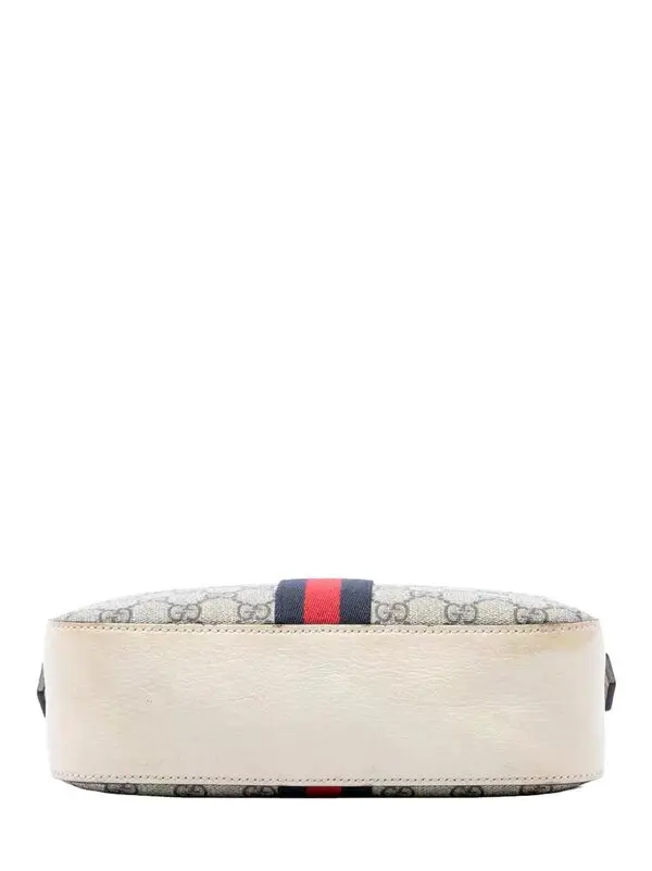 Gucci 2016-2026 Small Gg Supreme Textured Calfskin Web Ophidia Camera Bag Crossbody Bag - Neutrals
