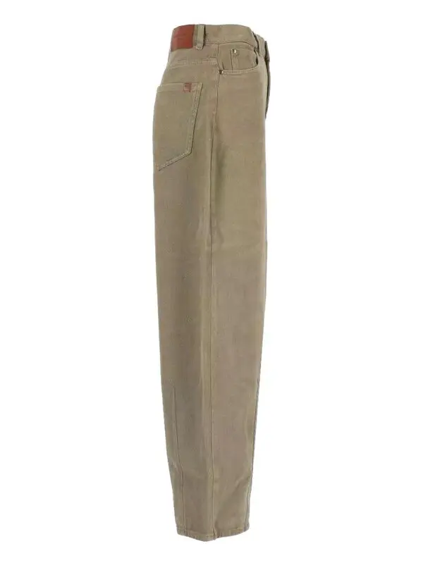 Max Mara Ordine Wide-leg Cotton-drill Trousers - Neutrals