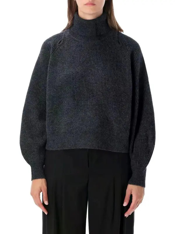 SESSUN Yinga Ribbed-knit Cut-out Sweater - Grey