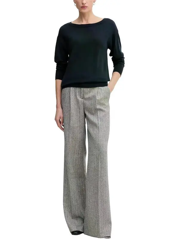 Sisley Boat-neck Long-sleeve Jumper - Blue