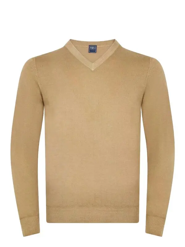 Fedeli V-neck Long-sleeve Sweater - Neutrals