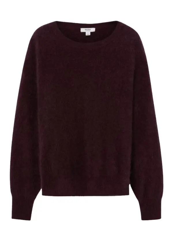 REISS 100% Brushed Cashmere Crew-neck Jumper - Grape