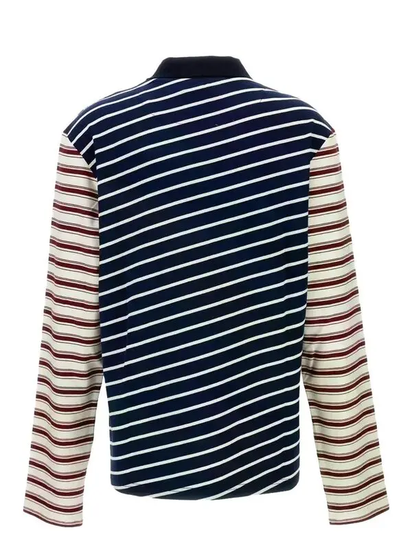 WALES BONNER Patchwork Striped Polo Shirt - Red